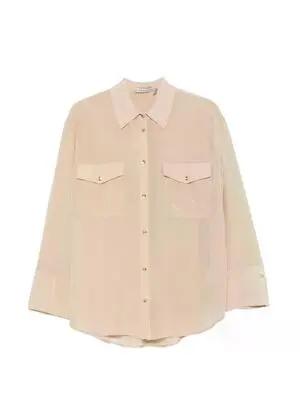 Alice + Olivia Flap-pocket Button-up Shirt - Neutrals