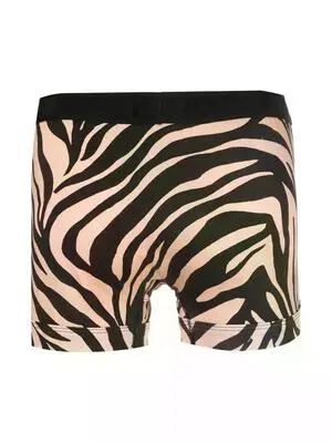 TOM FORD Zebra-print Logo Boxer Shorts - Brown