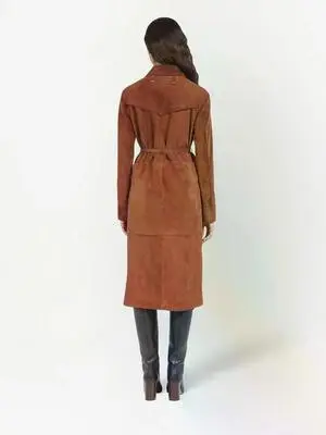 FERRAGAMO Button-front Suede Dress