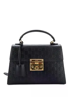 Gucci Padlock Top Handle Bag In Gg Embossed Leather
