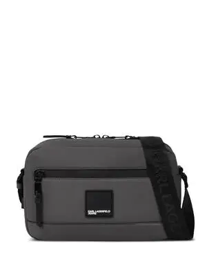 Karl Lagerfeld Coated Faux-leather Cross Body Bag - Grey
