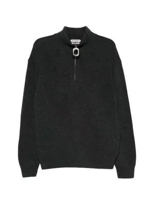 JW Anderson Half-zip Ribbed Knit Sweater - Grey