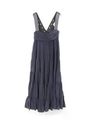LOUIS VUITTON Sleeveless Tiered Midi Dress