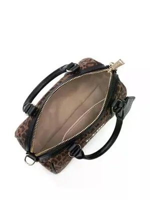 LANCASTER Leopard-print Logo-detail Shoulder Bag - Brown
