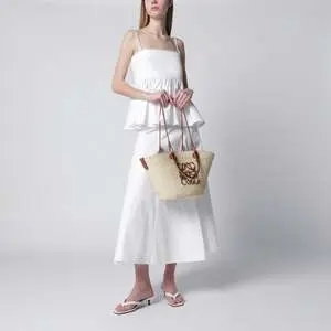 Loewe Medium Anagram Basket Bag In Natural/tan