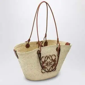 Loewe Medium Anagram Basket Bag In Natural/tan