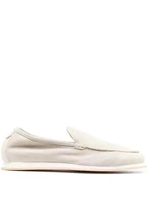 Fedeli Slipper Suede Loafers - Neutrals