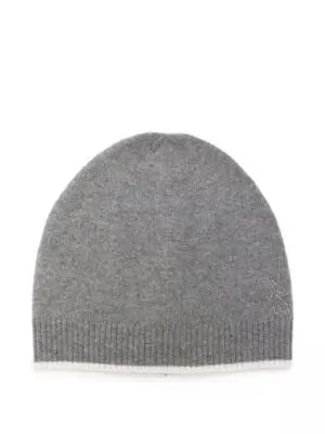 Patrizia Pepe Ribbed-trim Beanie Hat - Grey