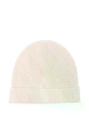 Patrizia Pepe Ribbed-knit Logo-patch Beanie Hat