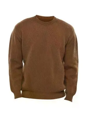 PAOLO PECORA Ribbed-knit Wool Sweater - Brown