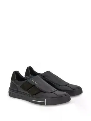 FERRAGAMO Low-top Leather Sneakers - Black