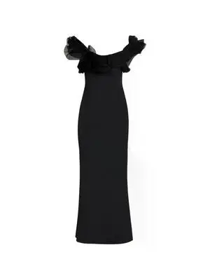 Badgley Mischka Ruffled Maxi Dress