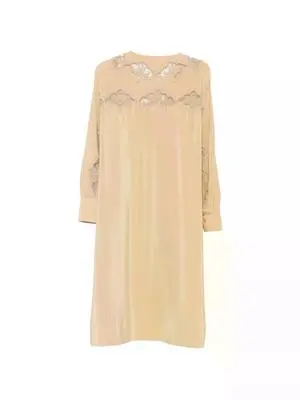 Ermanno Scervino Lace-trimmed Silk Mini Dress