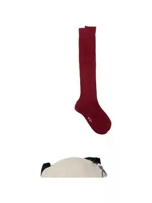 N°21 Ribbed Logo-print Socks - Red