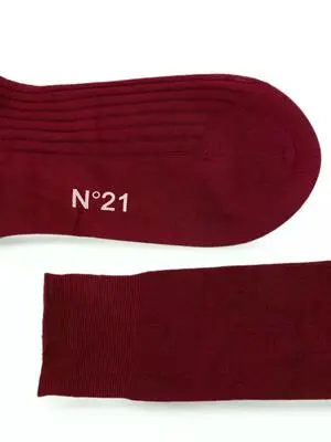 N°21 Ribbed Logo-print Socks