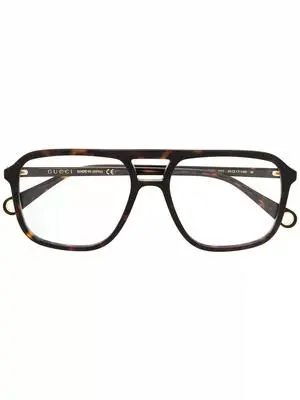 Gucci Tortoise-shell Pilot Eyeglasses