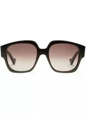 Gucci Square-frame Logo-plaque Sunglasses - Brown