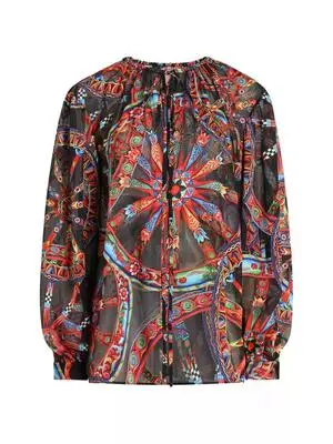 Dolce & Gabbana Carretto-print Devoré Twill Top