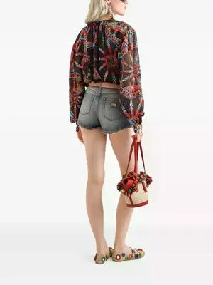 Dolce & Gabbana Carretto-print Devoré Twill Top