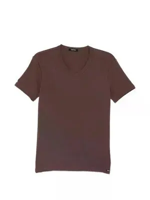 TOM FORD Logo-patch T-shirt - Brown