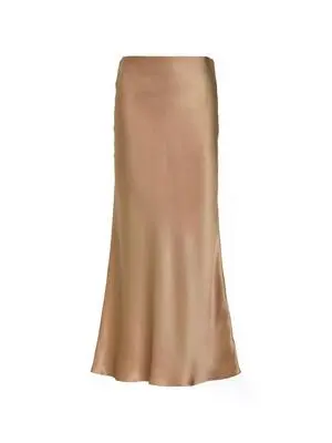 Gabriela Hearst Maxi Satin-finish Skirt - Brown