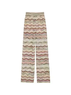 Missoni Zigzag-knit Wide-leg Trousers - Neutrals