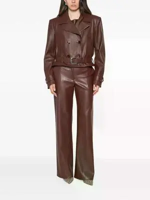 Patrizia Pepe Belted Double-breasted Jacket - Brown