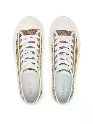 Guess Monogram-print Canvas Sneakers