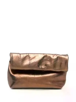 CORTANA Delhi Metallic-effect Clutch Bag - Brown