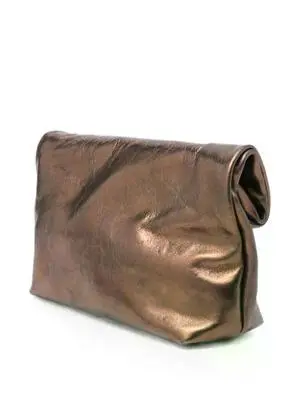 CORTANA Delhi Metallic-effect Clutch Bag - Brown
