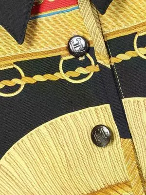 Hermès 2000s Silk-panel Long-sleeve Polo Shirt