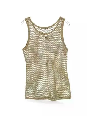 Prada 2010s Mesh Logo-plate Tank Top