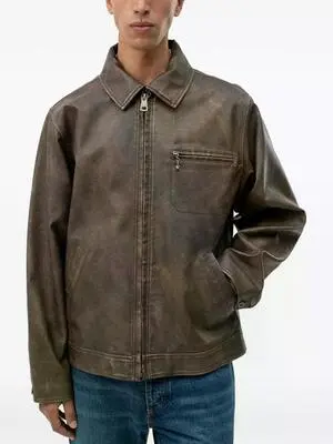 Hugo Zip-up Faux-leather Jacket - Brown
