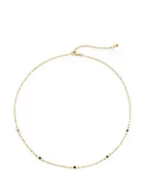 DINNY HALL Gemstone Paperclip Chain Necklace - Gold