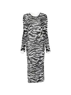Attico Zebra-print Backless Midi Dress