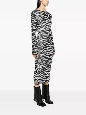 Attico Zebra-print Backless Midi Dress