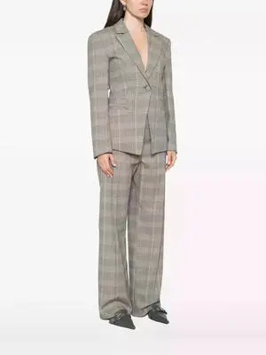 Patrizia Pepe Cut-out Plaid Blazer