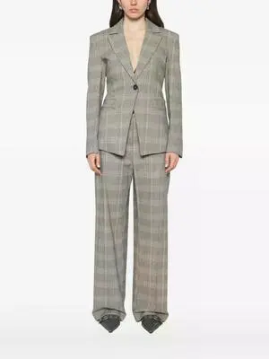 Patrizia Pepe Cut-out Plaid Blazer
