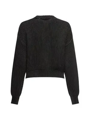 Karl Lagerfeld Ribbed Knit Sweater With Logo Embroidery