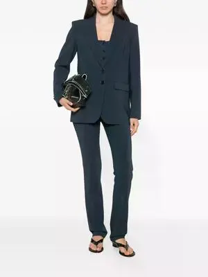 Patrizia Pepe Button-fastening Slim-fit Trousers - Blue