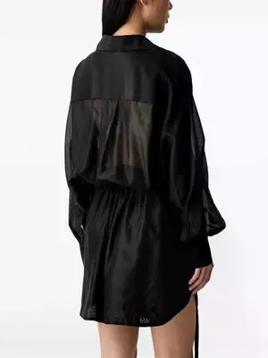 VICOLO Sheer Wrap Mini Dress