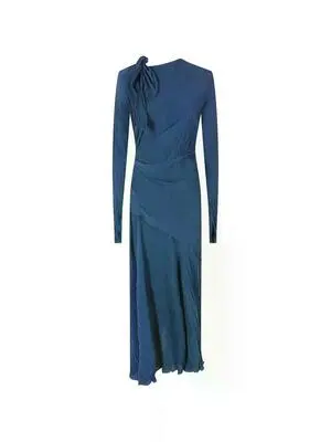 Victoria Beckham Plissé-effect Maxi Dress - Blue