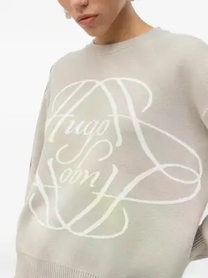 Hugo Logo-intarsia Crew-neck Sweater
