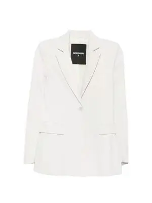 Patrizia Pepe Zip-cuff Single-breasted Blazer - Grey