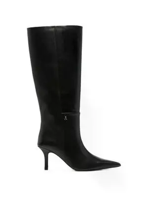 Patrizia Pepe Pointed-toe Leather Boots - Black