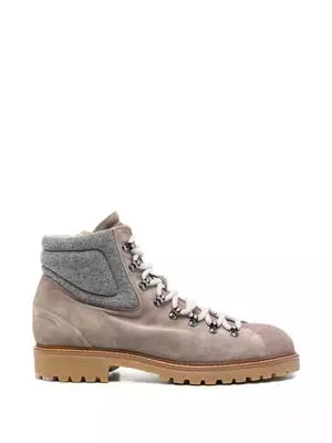 Eleventy Panelled Lace-up Boots