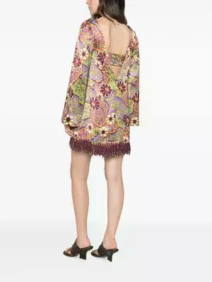 ALEMAIS Joanna Fringe-trimmed Mini Dress - Orange