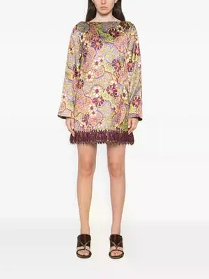 ALEMAIS Joanna Fringe-trimmed Mini Dress