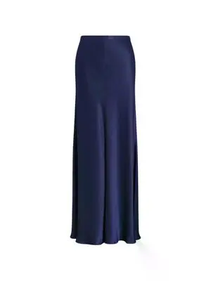 Alberta Ferretti Satin-finish Maxi Skirt - Blue