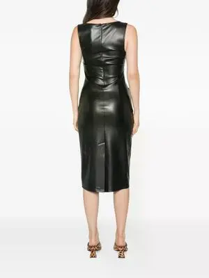 Patrizia Pepe Draped Coated-finish Dress